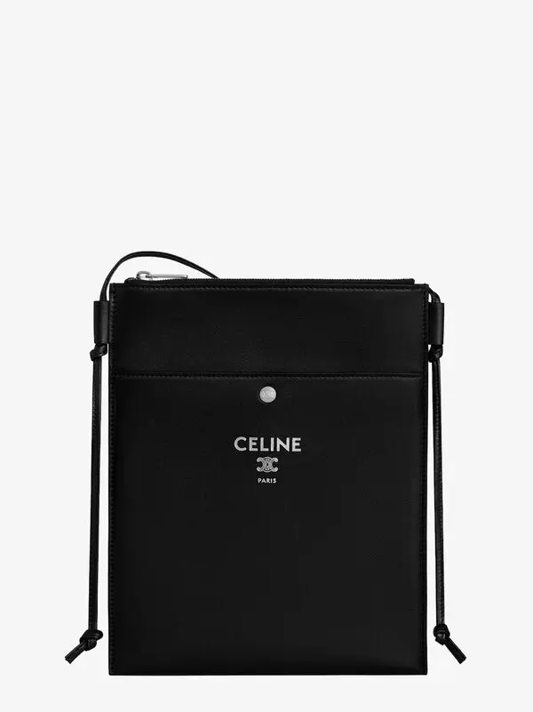 Celine Sharp Leather Crossbody Bag With Logo On The Front