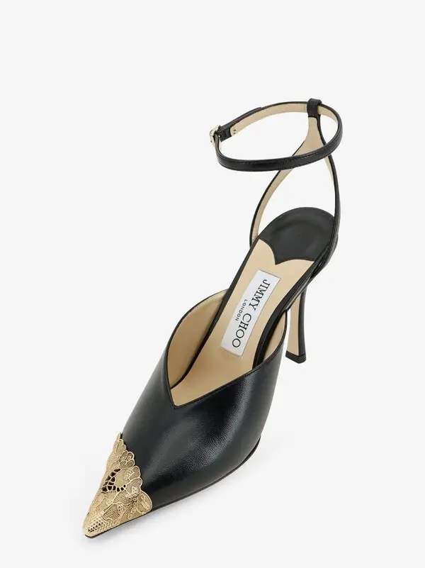 JIMMY CHOO Faiz 100 Leather Slingback Pumps