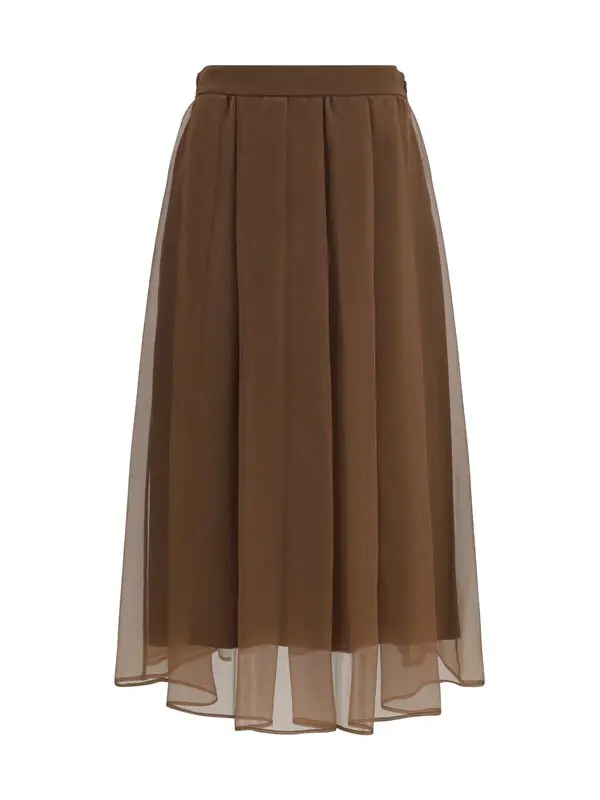 Brunello Cucinelli Pleated Circle Midi Skirt
