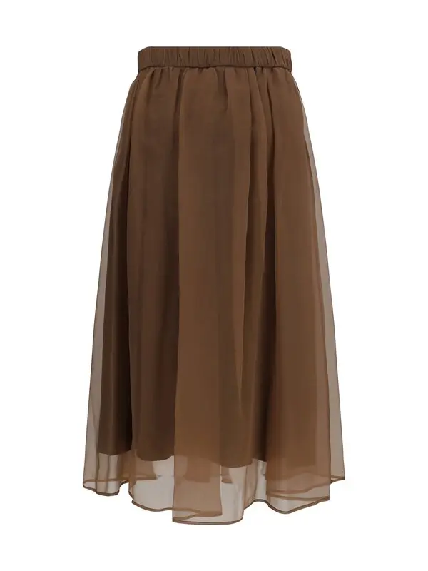 Brunello Cucinelli Pleated Circle Midi Skirt