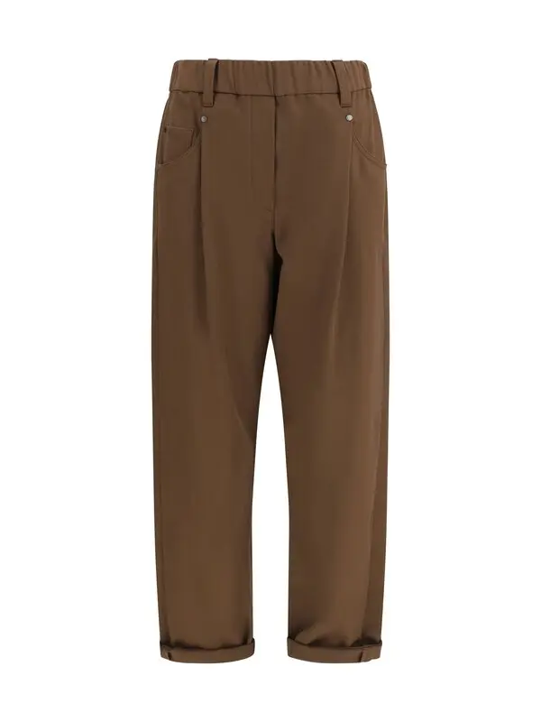 Brunello Cucinelli Cotton Pants - Brown