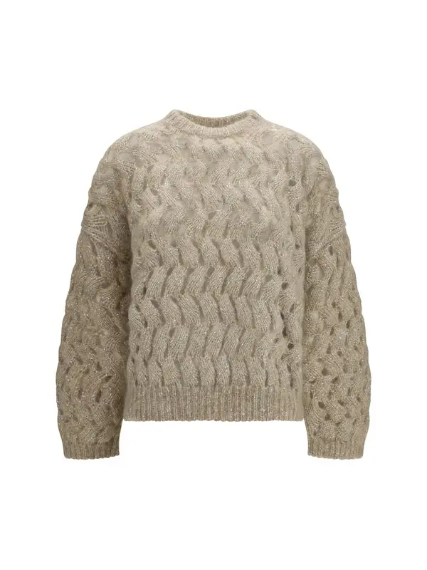 Brunello Cucinelli Dazzling Zigzag Cables Mohair And Wool Sweater