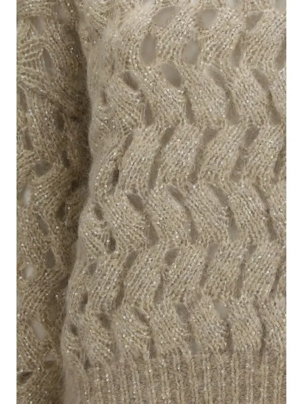 Brunello Cucinelli Dazzling Zigzag Cables Mohair And Wool Sweater