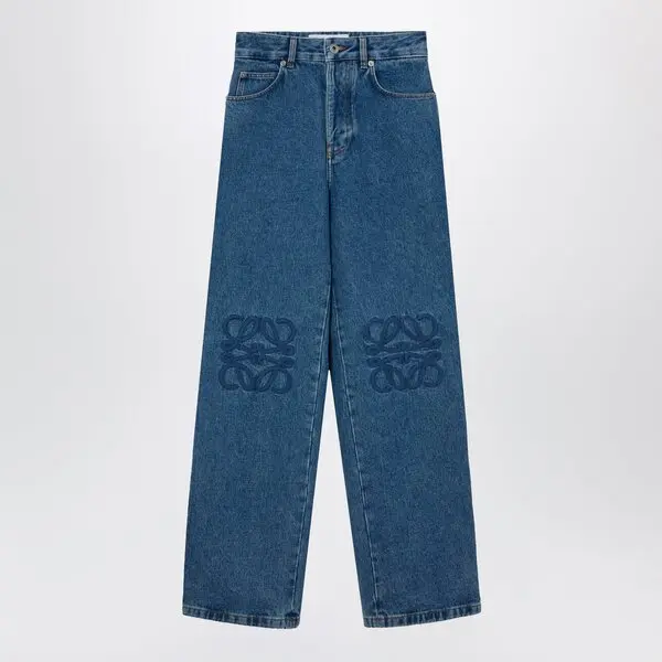 Loewe Baggy Anagram Cotton Denim Jeans - Blue
