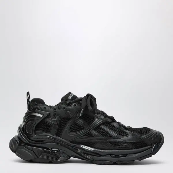 Balenciaga Runner Sneakers In Mesh And Nylon - Black