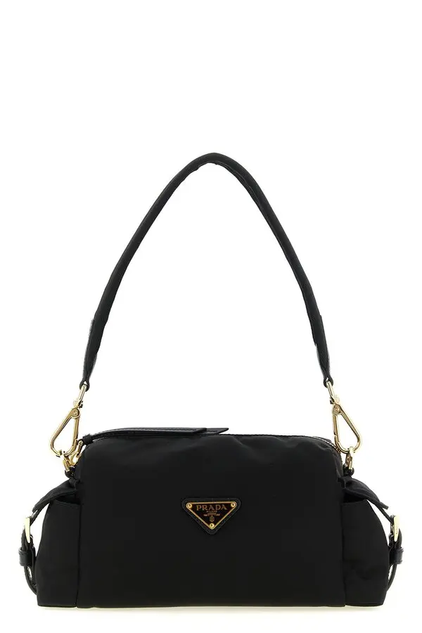Prada Shoulder Bag With Enameled Triangle Logo