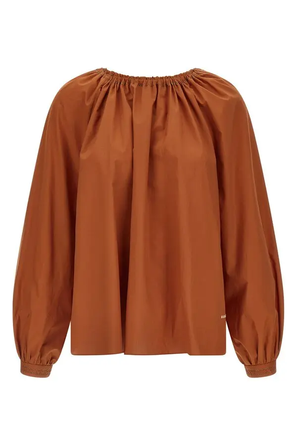 Marni Cotton Blouse With Contrast Stitching - Orange