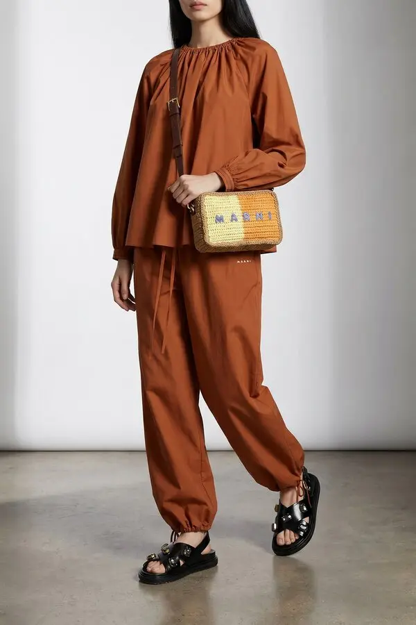 Marni Cotton Blouse With Contrast Stitching