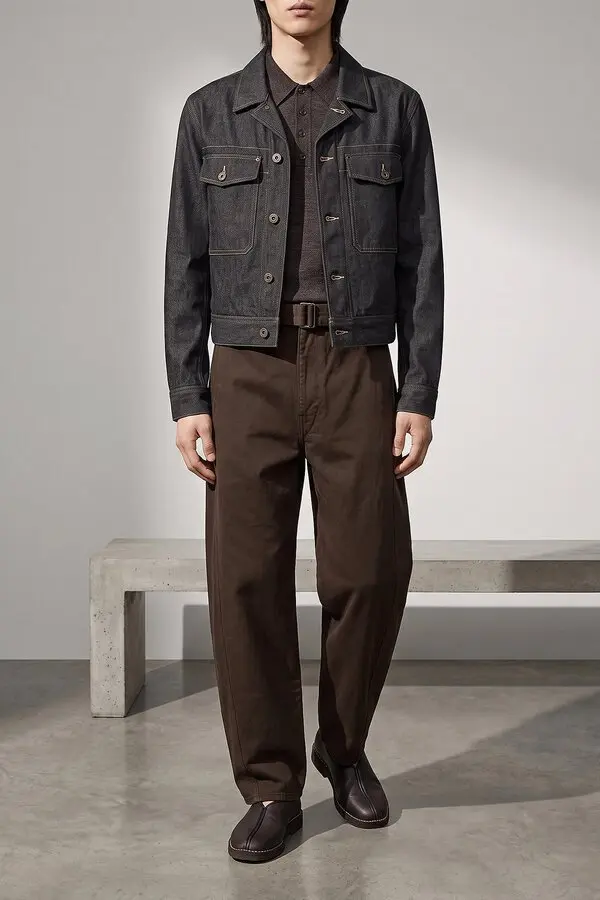LEMAIRE Long-sleeve Polo In Mouliné Wool