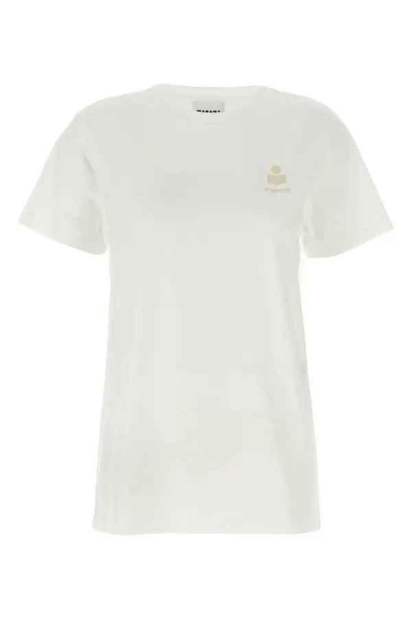 MARANT ETOILE Cotton T-shirt With Embroidered Logo - White