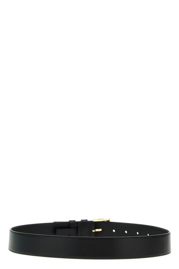 Prada Leather Belt With Triangle Logo