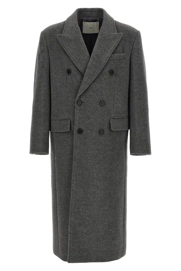DUNST Grey Wool Double-breasted Coat
