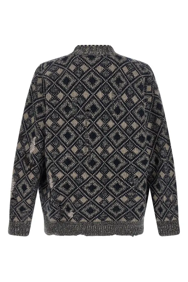 WALES BONNER Cardigan With Distressed Details
