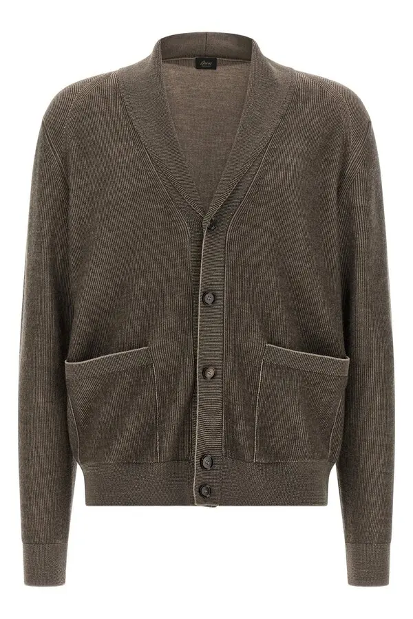 Brioni Ribbed Knit Cardigan