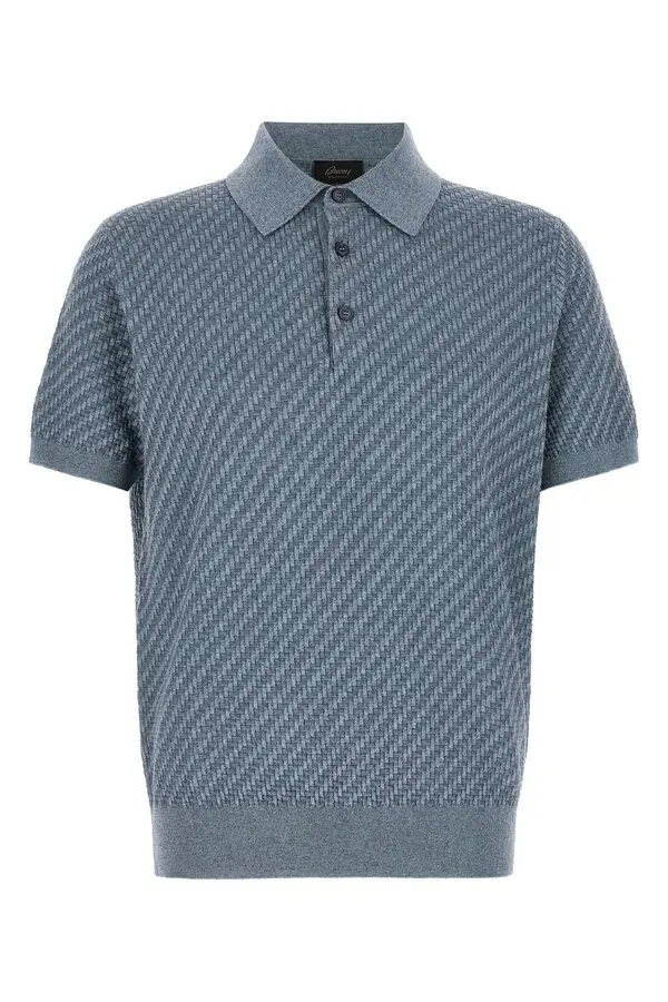 Brioni Short-sleeved Polo Shirt With Textured Weave