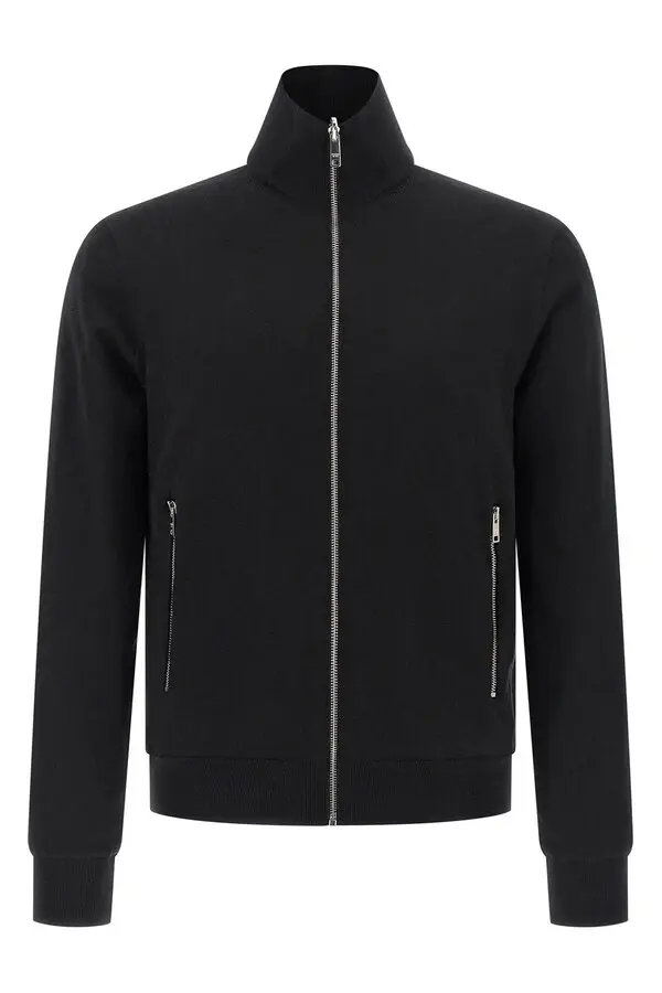 Prada Reversible Cardigan With Enameled Triangle Logo - Black