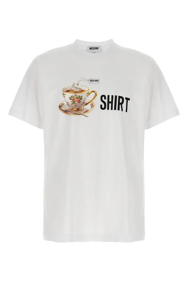 Moschino Teacup Print' T-shirt - White