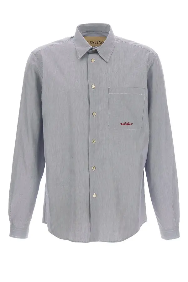 Valentino Garavani Micro Millerighe' Shirt - Light Blue