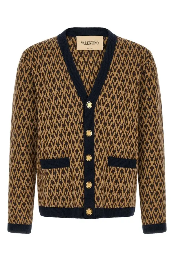 Valentino Garavani V-neck Cardigan With Jacquard Motif