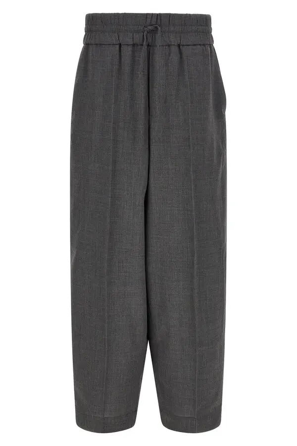 AMI Paris Virgin Wool Trousers With Elasticated Waist