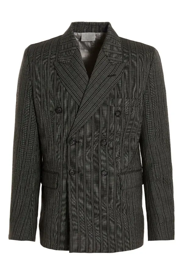 VTMNTS Pinstripe Tailored Blazer - Black