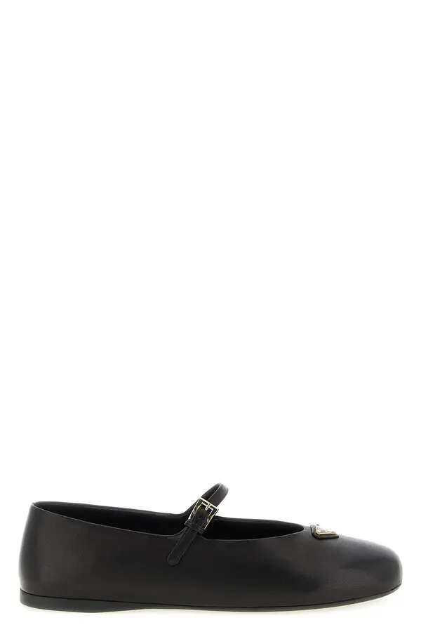 Prada Triangle Logo Nappa Ballet Flats