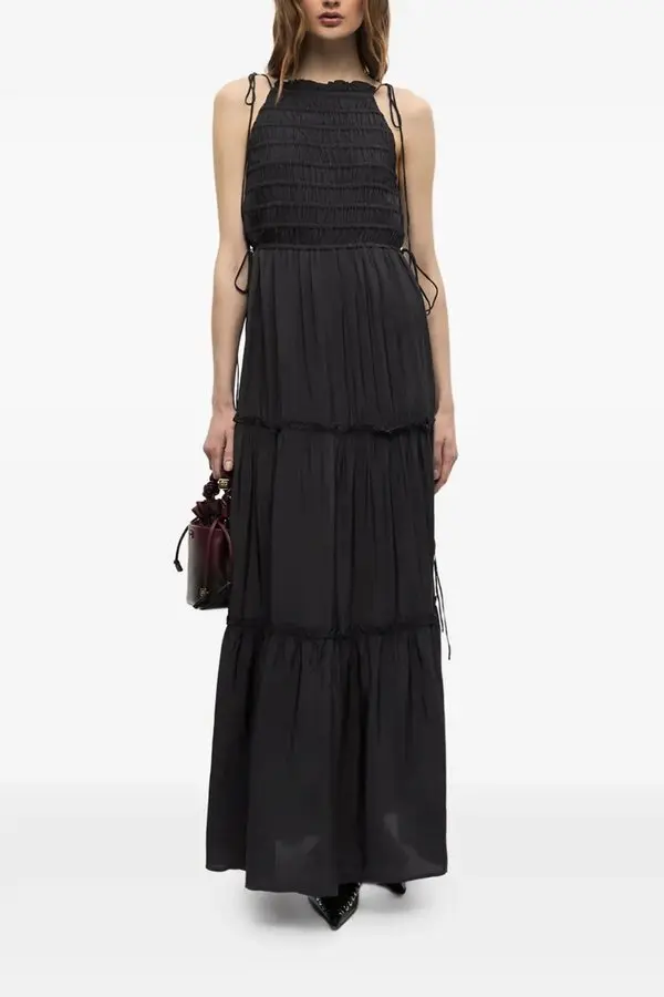 GANNI Viscose Habotai Maxi Smock Slip' Dress