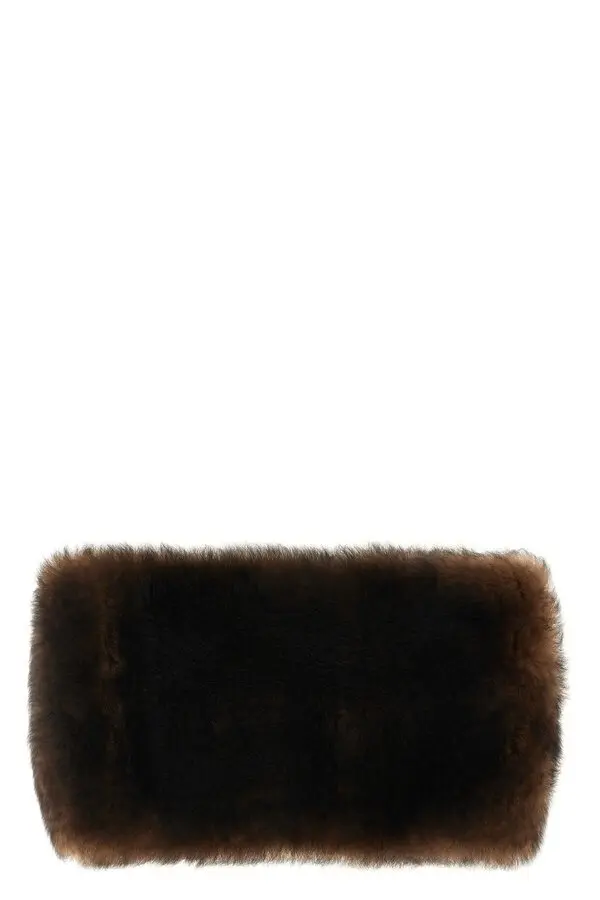 Valentino Garavani Shearling Collar - Brown