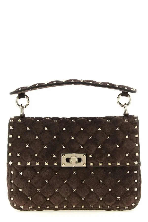 Valentino Garavani Shoulder Bag With Quilted Construction - Chocolate