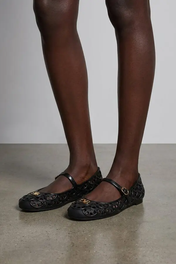Valentino Garavani Ondette' Ballerinas - Black