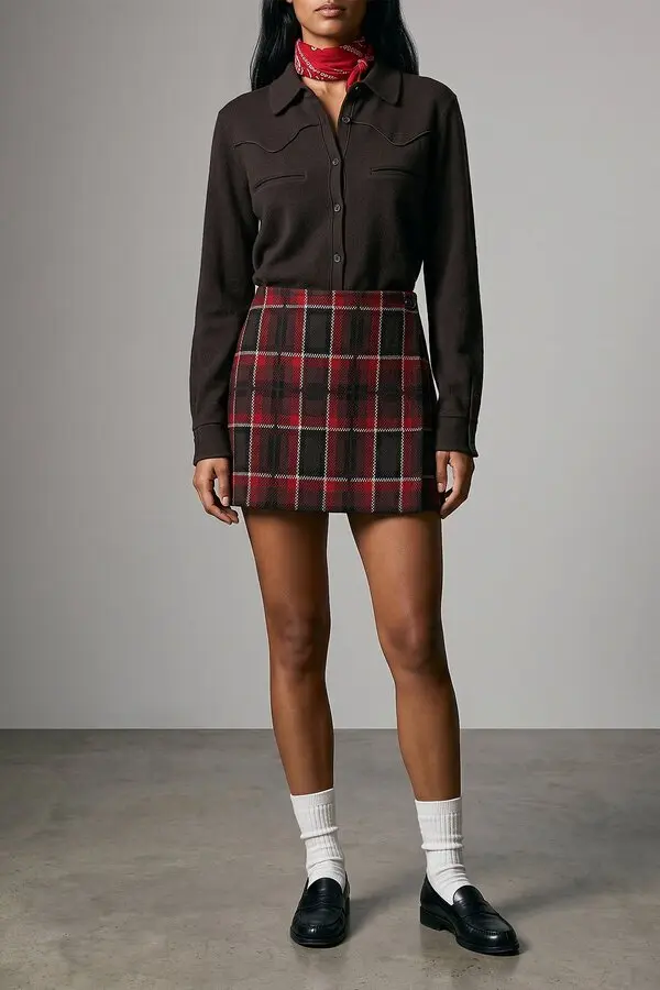 Guest In Residence Tartan Skirt