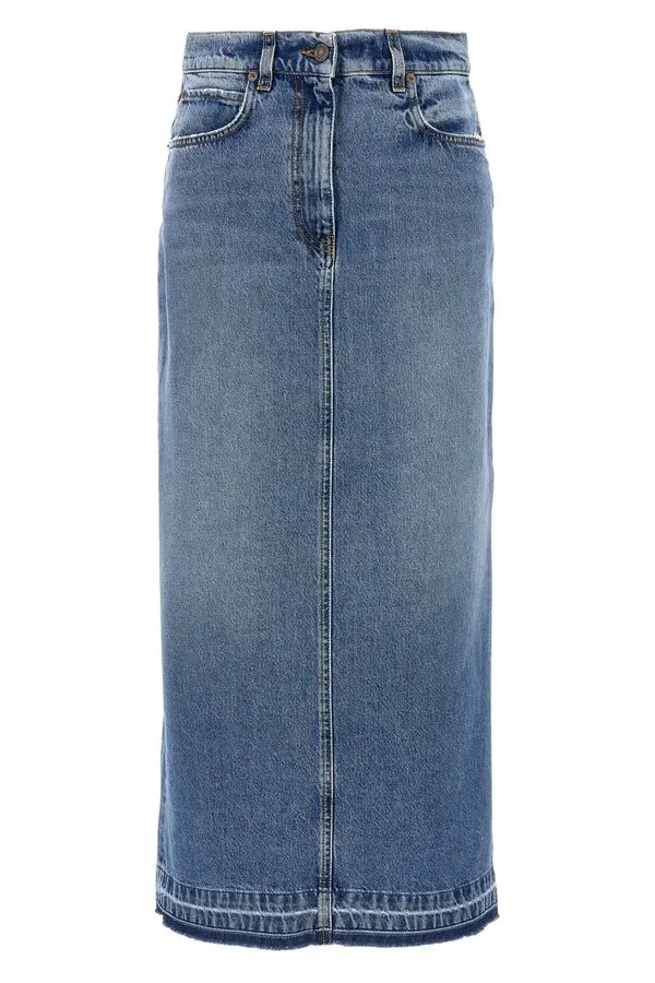 FORTELA Jorgy' Long Denim Skirt - Light Blue