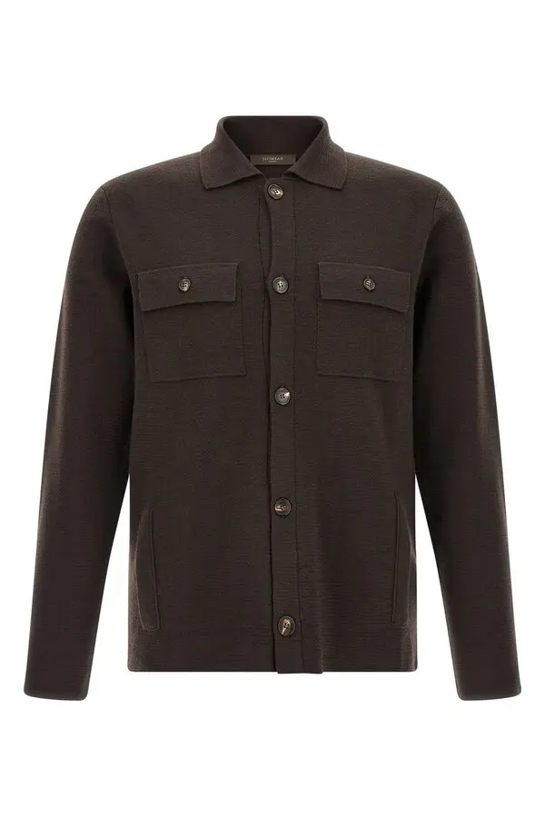 ZANONE Virgin Wool Knit Sahariana Jacket - Brown