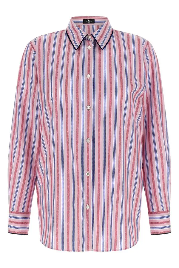 Etro Cotton Jacquard Shirt With Fil Coupé Details - Multi