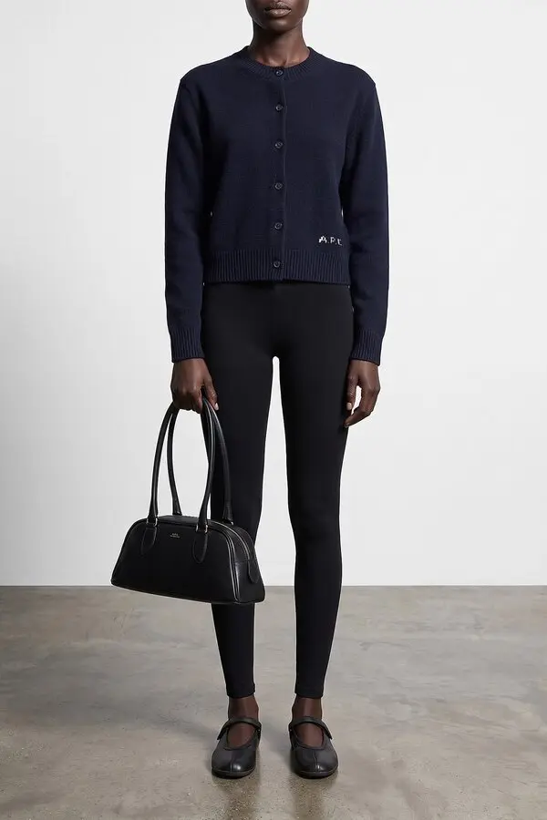 A.p.c. Cardigan 'lila' In Wool With Embroidered Logo