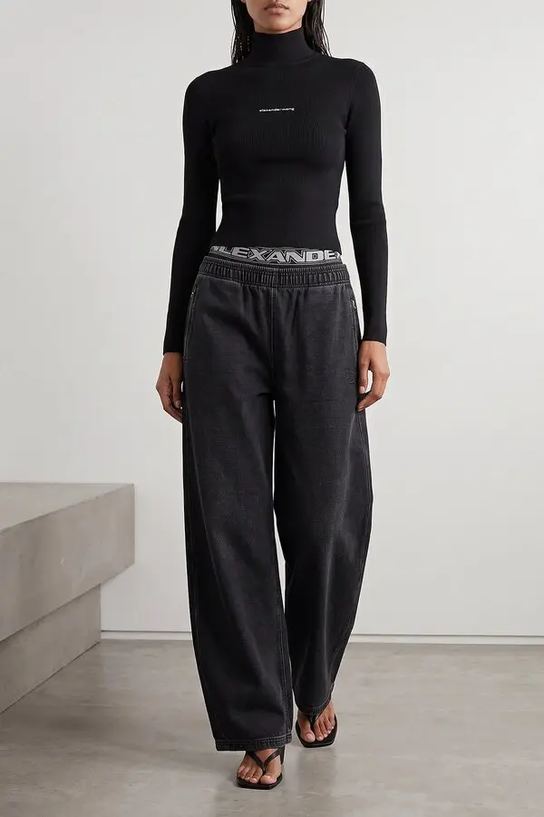 Alexander Wang Turtleneck Top With Ribbed Texture