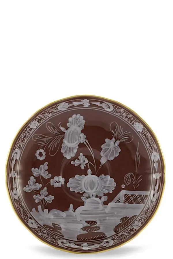GINORI 1735 Coffee Saucer With Gold Rim