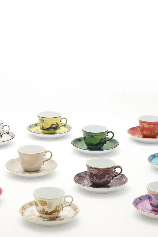 GINORI 1735 Coffee Saucer With Gold Rim