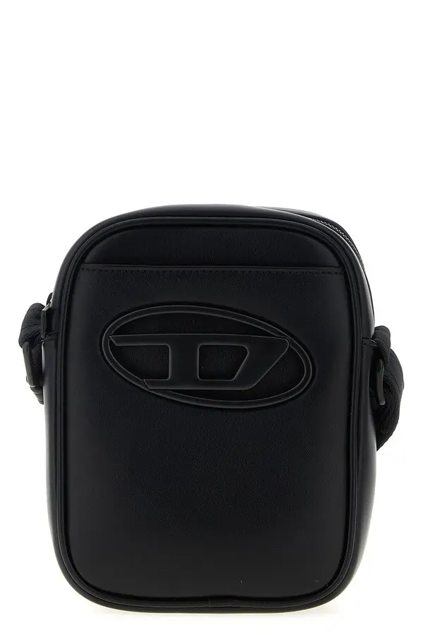 DIESEL® Crossbody Bag With Embossed Oval D Logo - Black