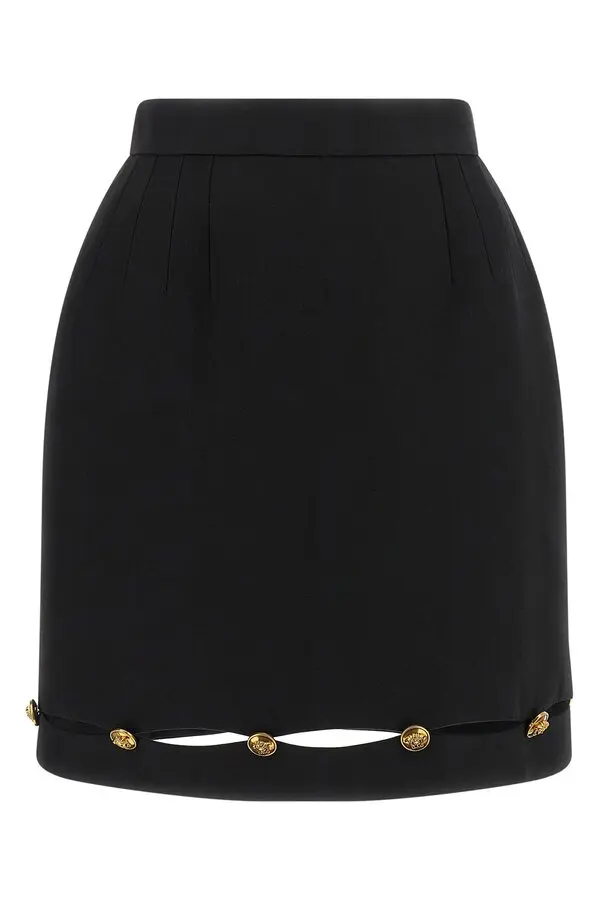 Versace Grain De Poudre Wool Skirt