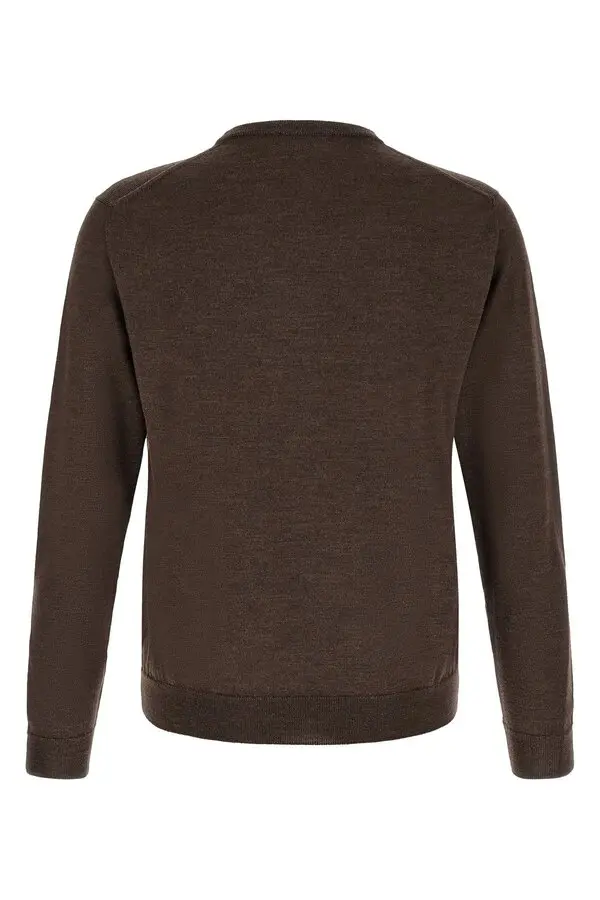 ZANONE Crewneck Sweater With Ribbed Trims - Brown