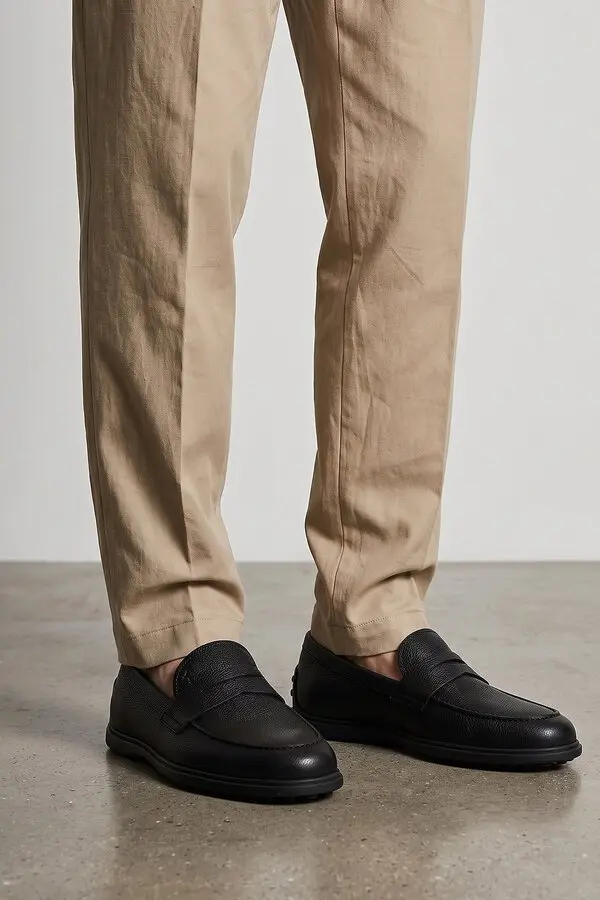 TOD'S Hammered Leather Loafers