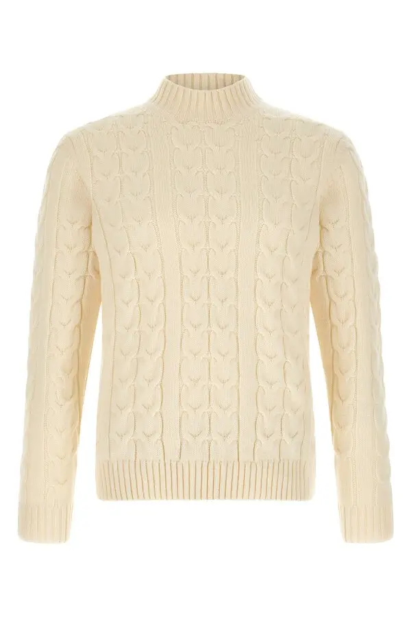 ZANONE Cable Knit Mock Neck Sweater