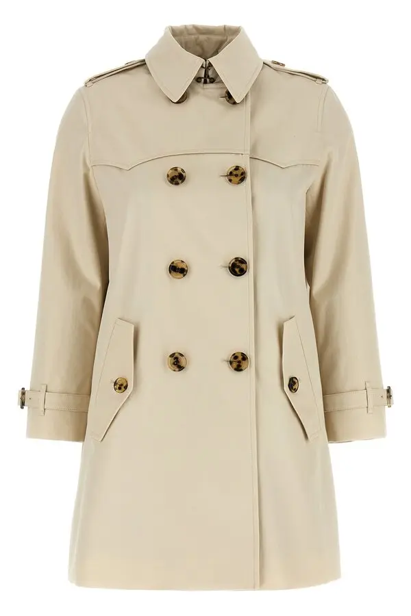 Burberry Trench Coat Metal Ekd Detail - Beige