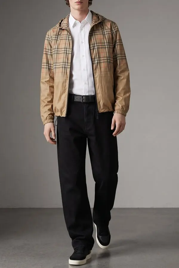 Burberry Cotton Shirt With Check Details - White