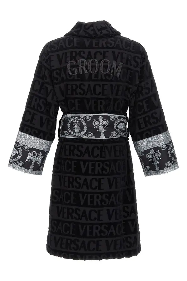 Versace Bathrobe With Crystal Embroidery