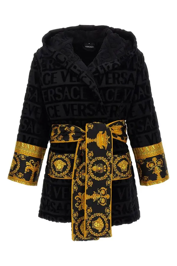 Versace Accappatoio Corto 'i Heart Baroque - Black