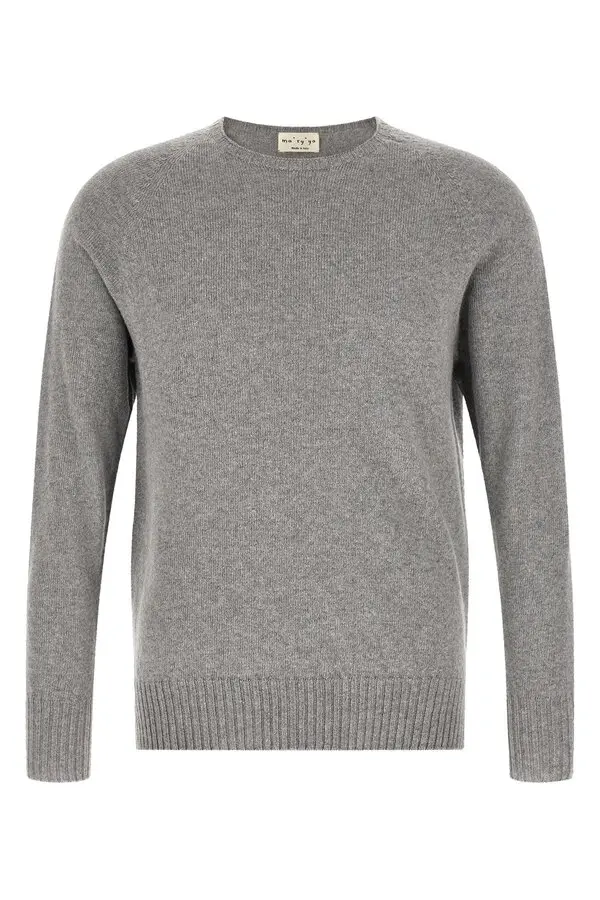 MA'RY'YA Crew-neck Sweater With Side Slits