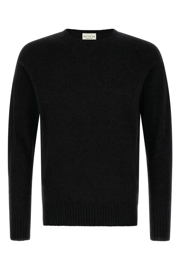 MA'RY'YA Crew-neck Sweater With Side Slits