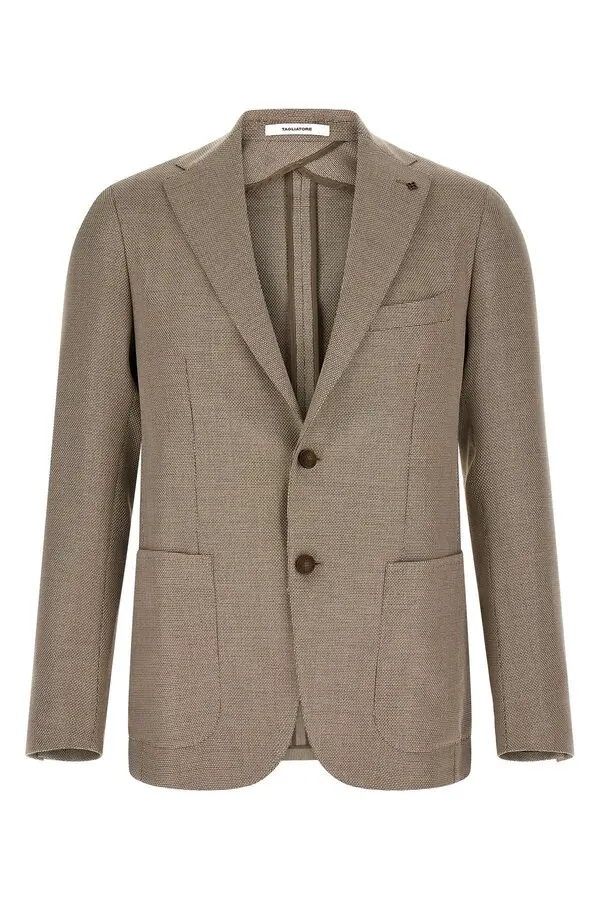 Tagliatore Single-breasted Blazer With Patch Pockets - Brown